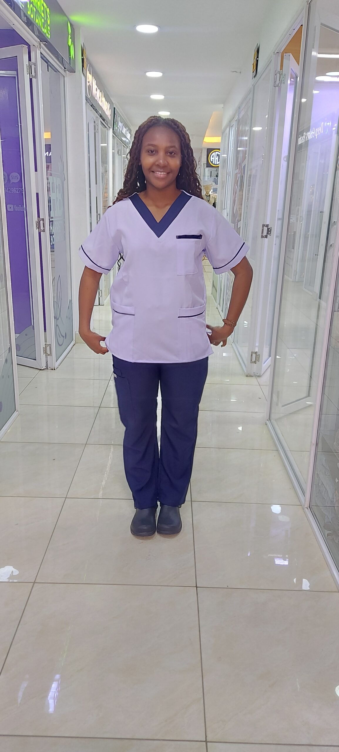 Nurse Uniform – Thick Stripped Nursing Uniforms – Jojo Scrubs Kenya